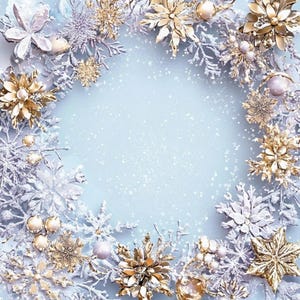 12 Christmas Frame Winter Clipart, Floral Snowflake Frames, High ...