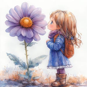 Watercolor Baby Girl Clipart: Flower Illustrations (JPG) - Etsy