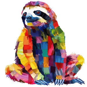 12 Sloth Patchwork Clipart, Commercial Use Sloth Art, Print Sloths ...