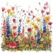 Bright Wildflower Clipart: Floral PNG Illustrations (digital Download ...