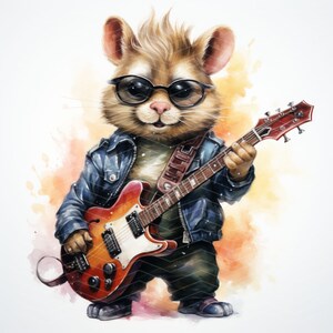 15 Hamster Rockstar Cliparts, Jpg Hamster Image, Hamster Playing Guitar ...
