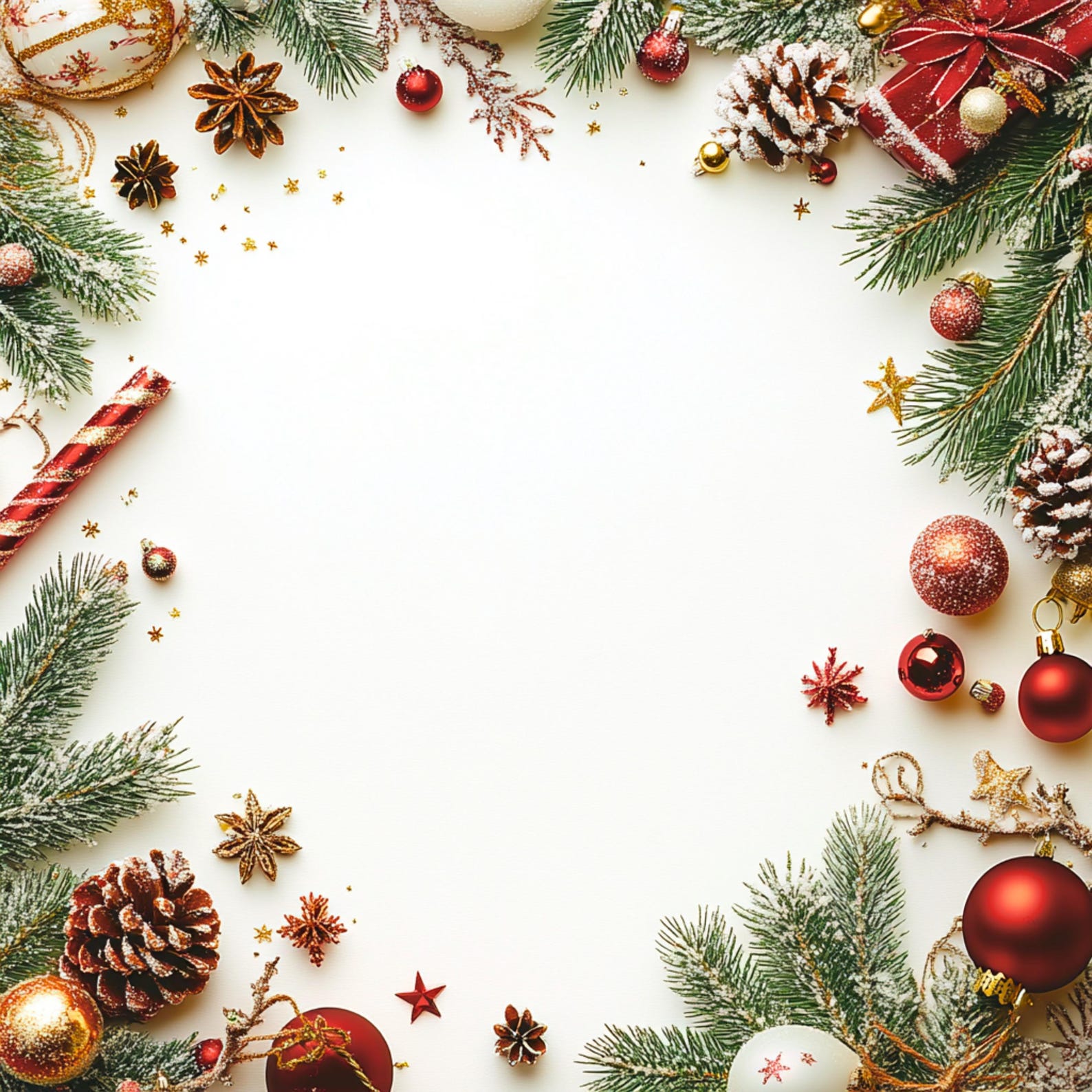 Watercolor Christmas Frames Clipart: Holiday JPG Bundle (digital ...