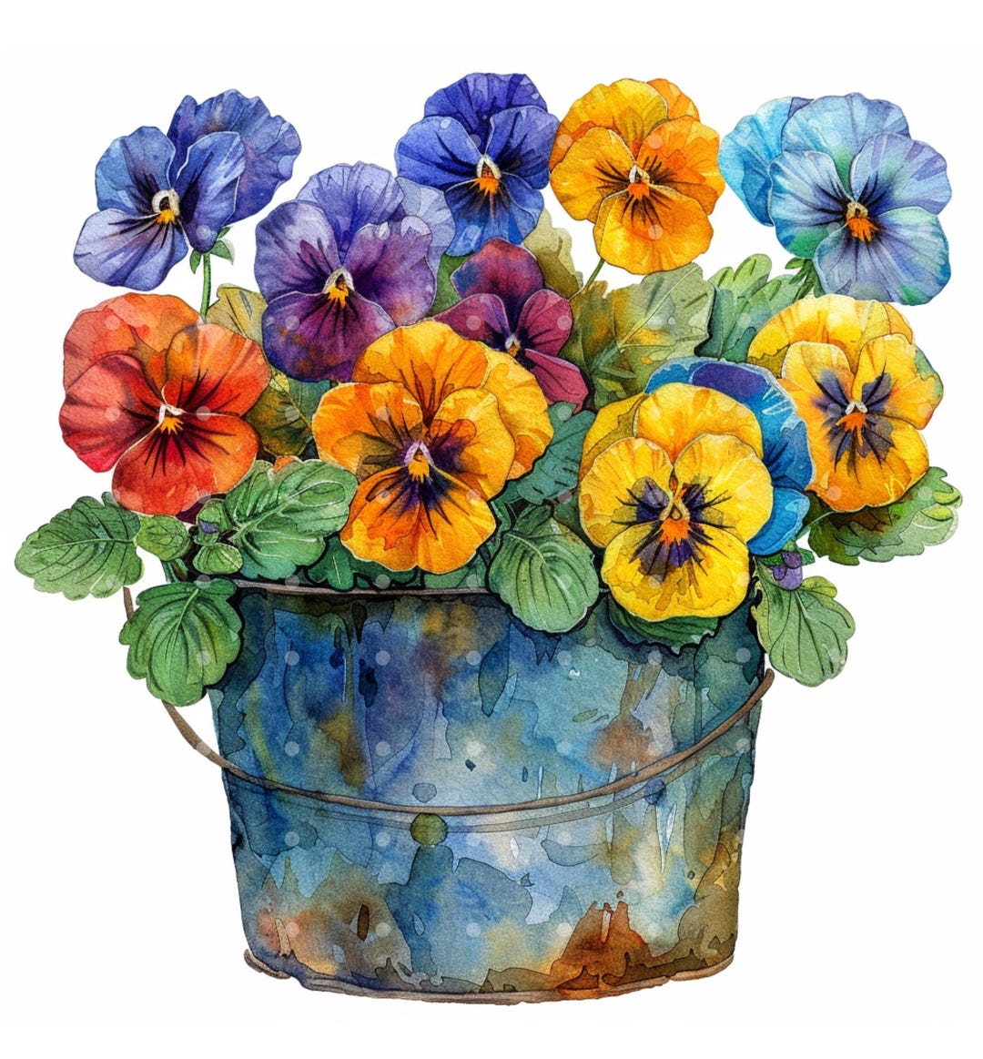 12 JPG Flower Buckets Clipart, Bucket With Flowers, High Quality ...