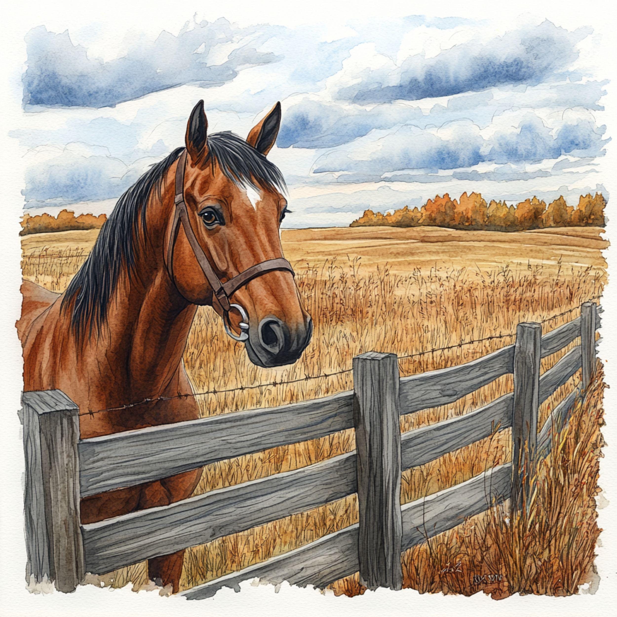 12 HORSE on a FARM CLIPARTS, Watercolor Horse Clipart, Farm Animals ...