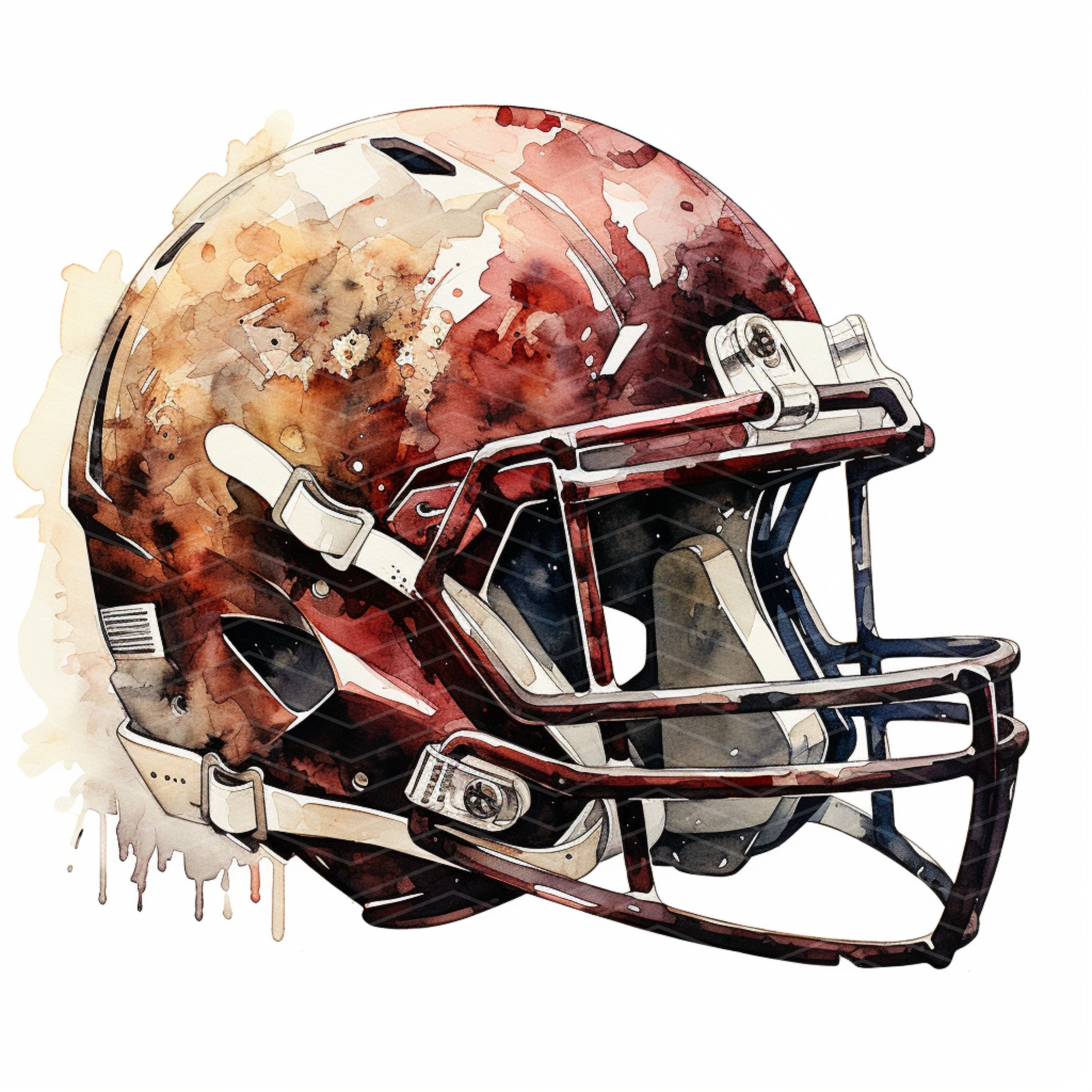 12 American Football Helmet Cliparts, JPG Image, Watercolor Football ...