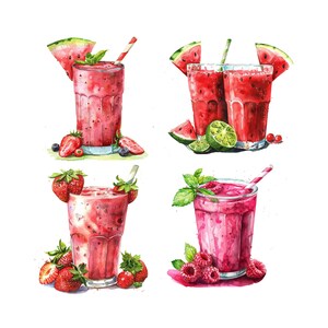 23 JUICY SMOOTHIE CLIPART, Png Summer Smoothie Clipart, Smoothie Wall ...