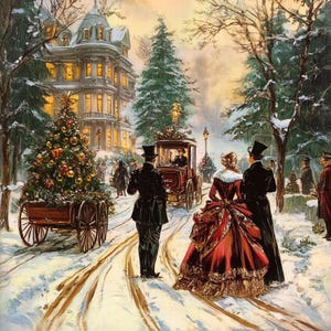 12 Christmas Victorian Age Clipart, High-quality JPG, Digital Art ...