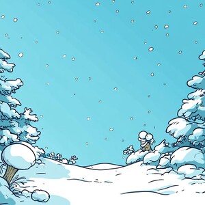 Christmas Card Backgrounds: Snowy Winter Frames (digital Download ...