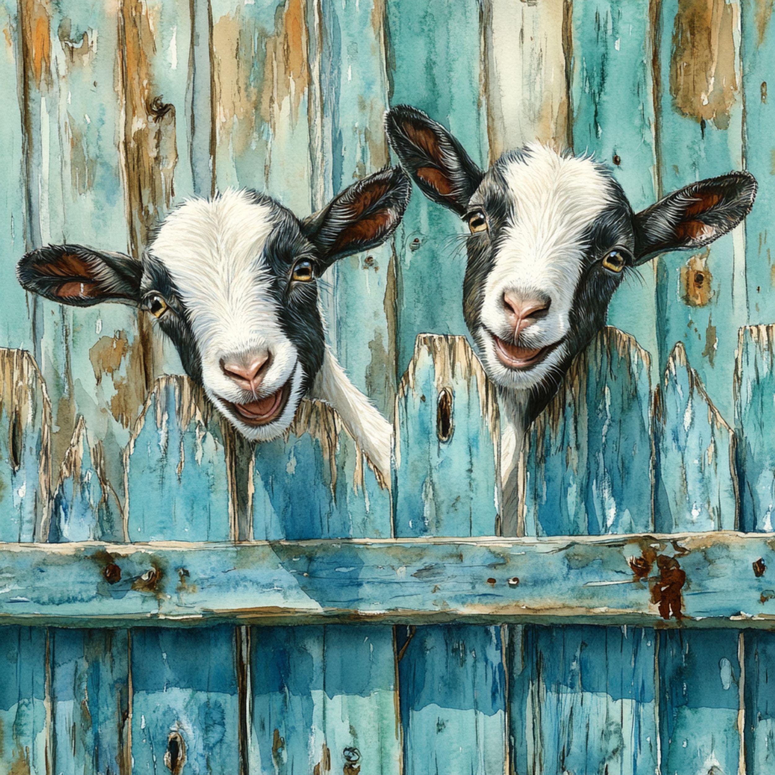 10 FENCED GOATS Clipart, Goat on a Farm Clipart, Goat Graphics, Farm ...