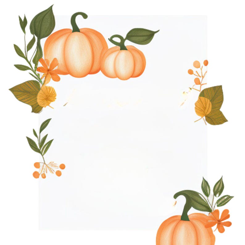 10 HALLOWEEN FRAME CLIPARTS, Png Harvest Frames, Watercolor Pumpkin ...