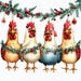 Christmas Chicken Clipart: Festive Holiday Designs (digital Download ...