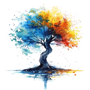 10 TREE OF WISDOM Cliparts, Png Tree Image, Watercolor Digital Tree ...