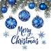 Blue Christmas Greeting Card: Festive Holiday Art (digital Image) - Etsy
