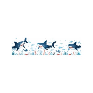 10 PNG Shark Border Cartoon Clipart, Cute Shark High-resolution PNG ...