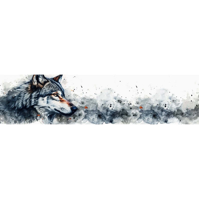Wolf Border Clipart: Wildlife Theme, High-resolution (JPG Digital ...