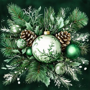 Christmas Ornament Clipart: Festive Holiday Decor Art (digital Download ...
