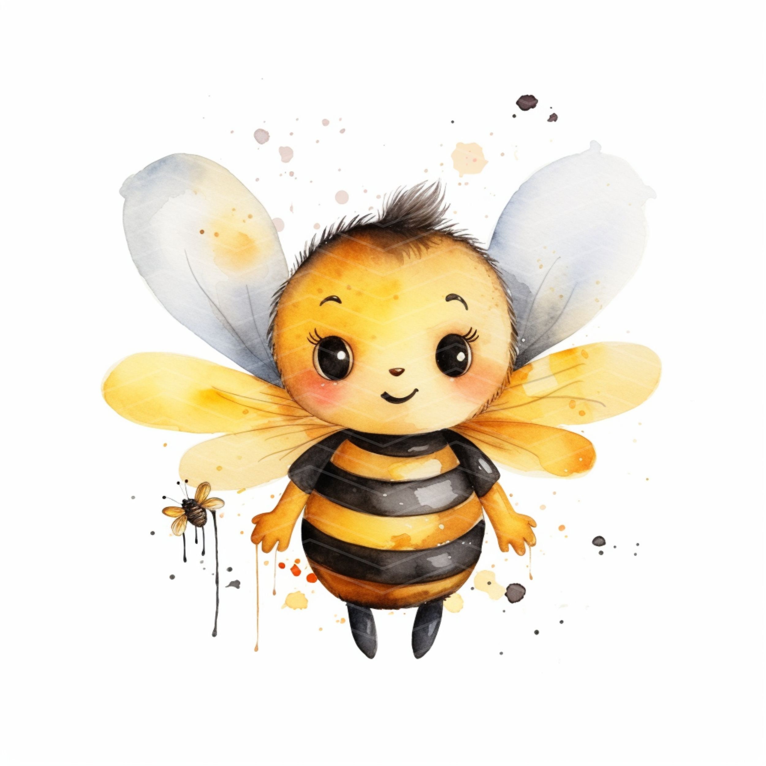 12 Cartoon Baby Bee Cliparts, JPG Digital Baby Bee, Cartoon Bee Image ...