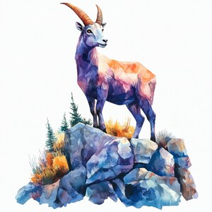 11 Mountain Goat Clipart, Aries Zodiac Sign Clipart, High-quality JPG ...