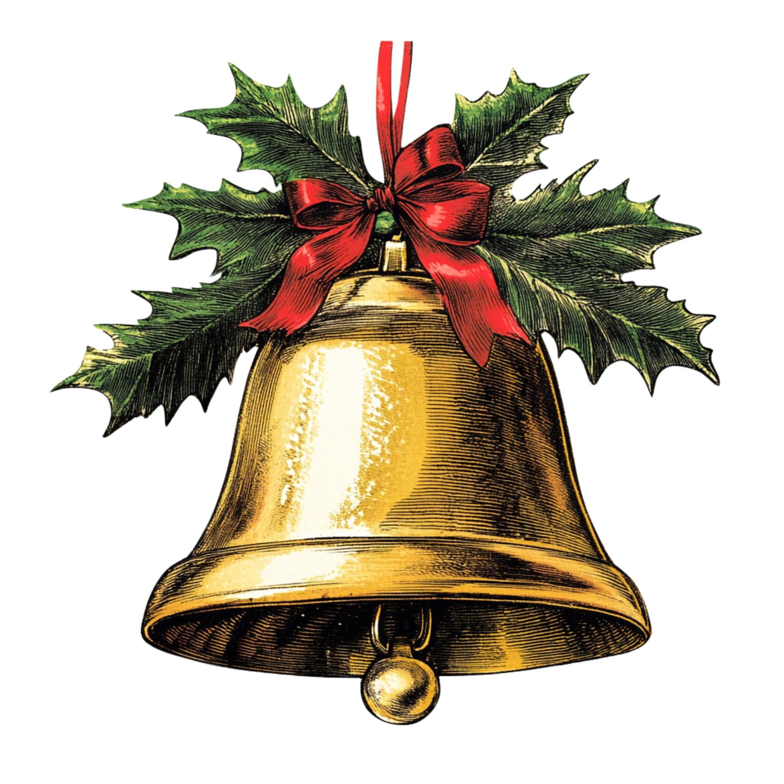 Christmas Bell Ornament Clipart: Festive Digital Image (PNG) - Etsy