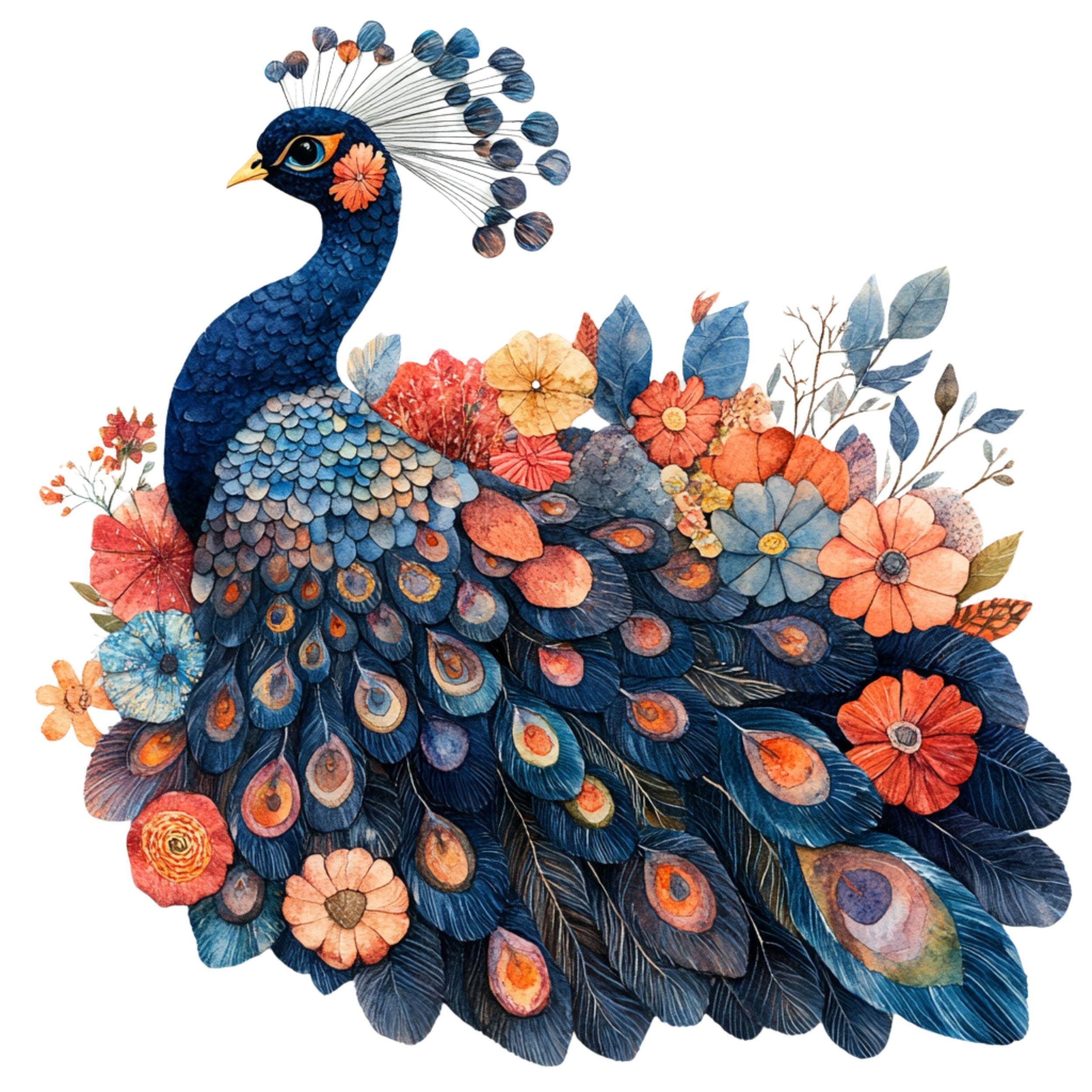12 Peacock Mosaic Clipartpeacock Watercolor Mosaic Peacock Illustration Png Peacock Wall Art