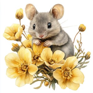 12 Cute Mouse Clipart JPG, Cartoon Mice Illustrations, Printable Mouse ...