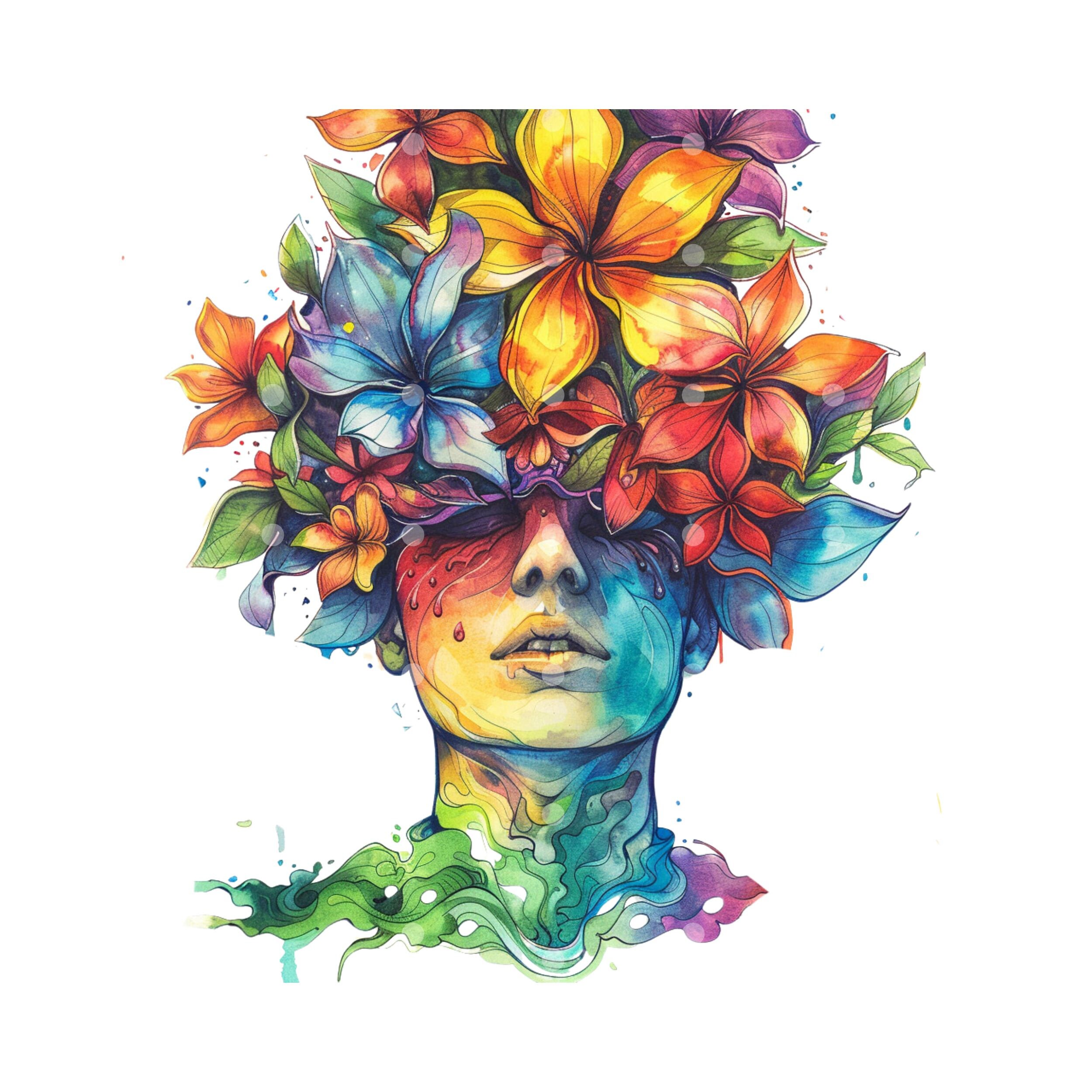 Watercolor Third Eye Clipart: Floral PNG Images (digital Download) - Etsy