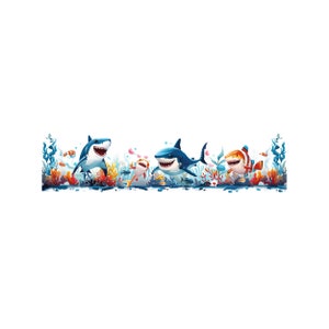 10 PNG Shark Border Cartoon Clipart, Shark Border High-resolution ...