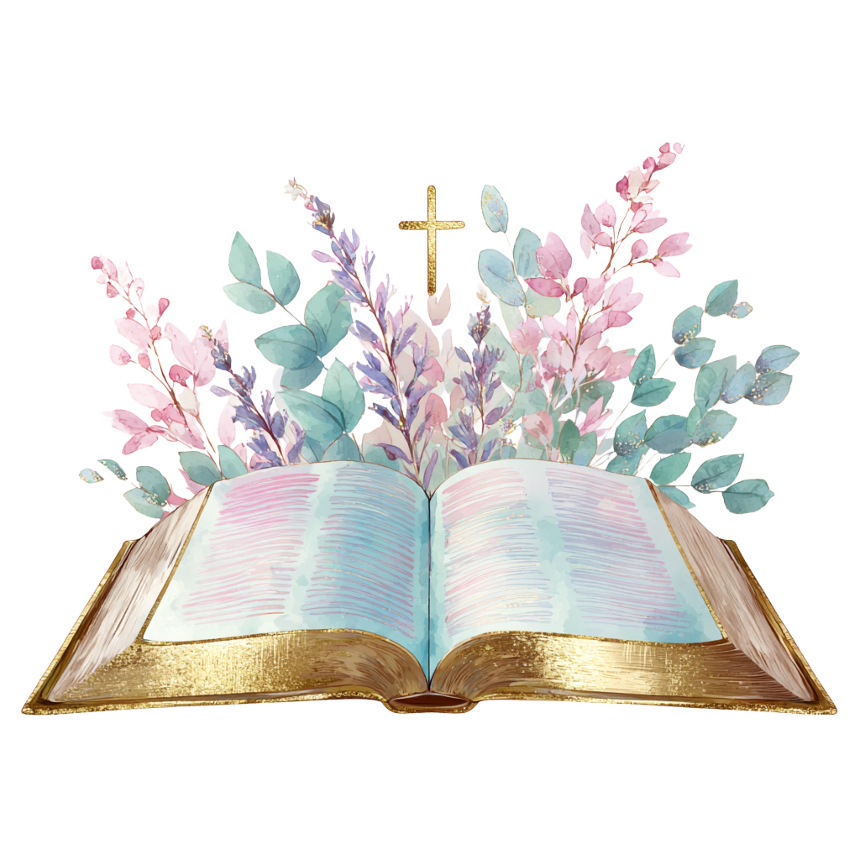 Watercolor Holy Book Clipart: Christian Bible Illustrations (PNG, JPG ...