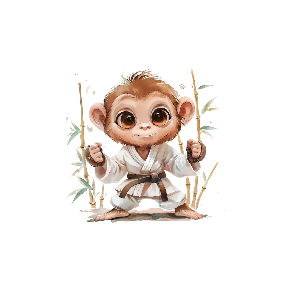 12 PNG Cartoon Monkey Clipart, Baby Monkey Sensei Png, Printable ...