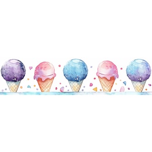 Popsicle Border Clipart: Colorful PNG, Transparent Background (digital ...