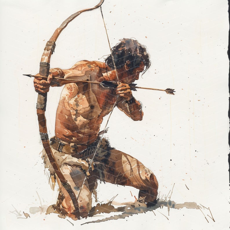 11 Ancient Hunter Cliparts, JPG, Digital Image of Ancient Man, Ancient ...