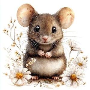 12 Cute Mouse Clipart JPG, Cartoon Mice Illustrations, Printable Mouse ...