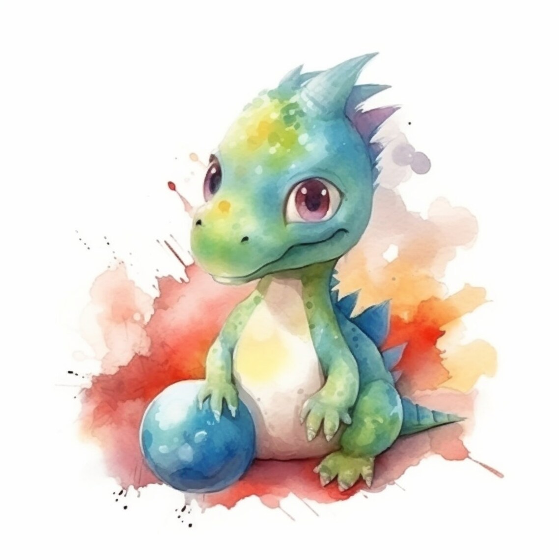 12 Baby Dino, Clipart, Baby Dinosaur, Printable Watercolor Clipart ...