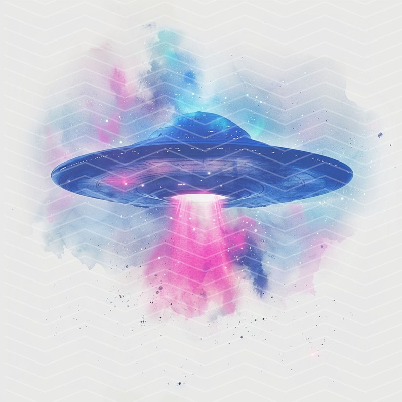 12 UFO Cliparts, JPG, Printable Watercolor Clipart, Watercolor UFO Clipart, Digital Download ...