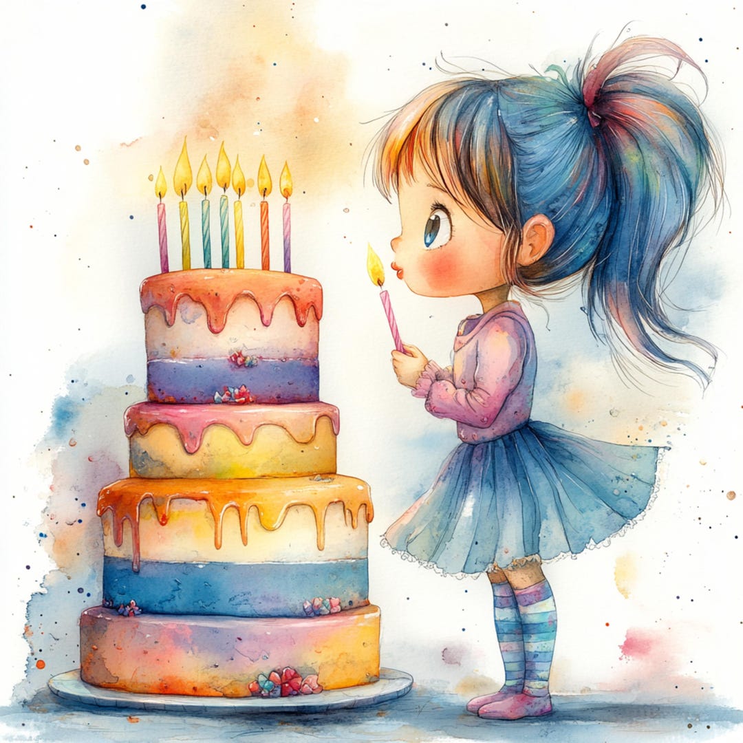 238 Birthday Girl Clipart, Cake With Candles Clipart, Cute Girl Cake ...