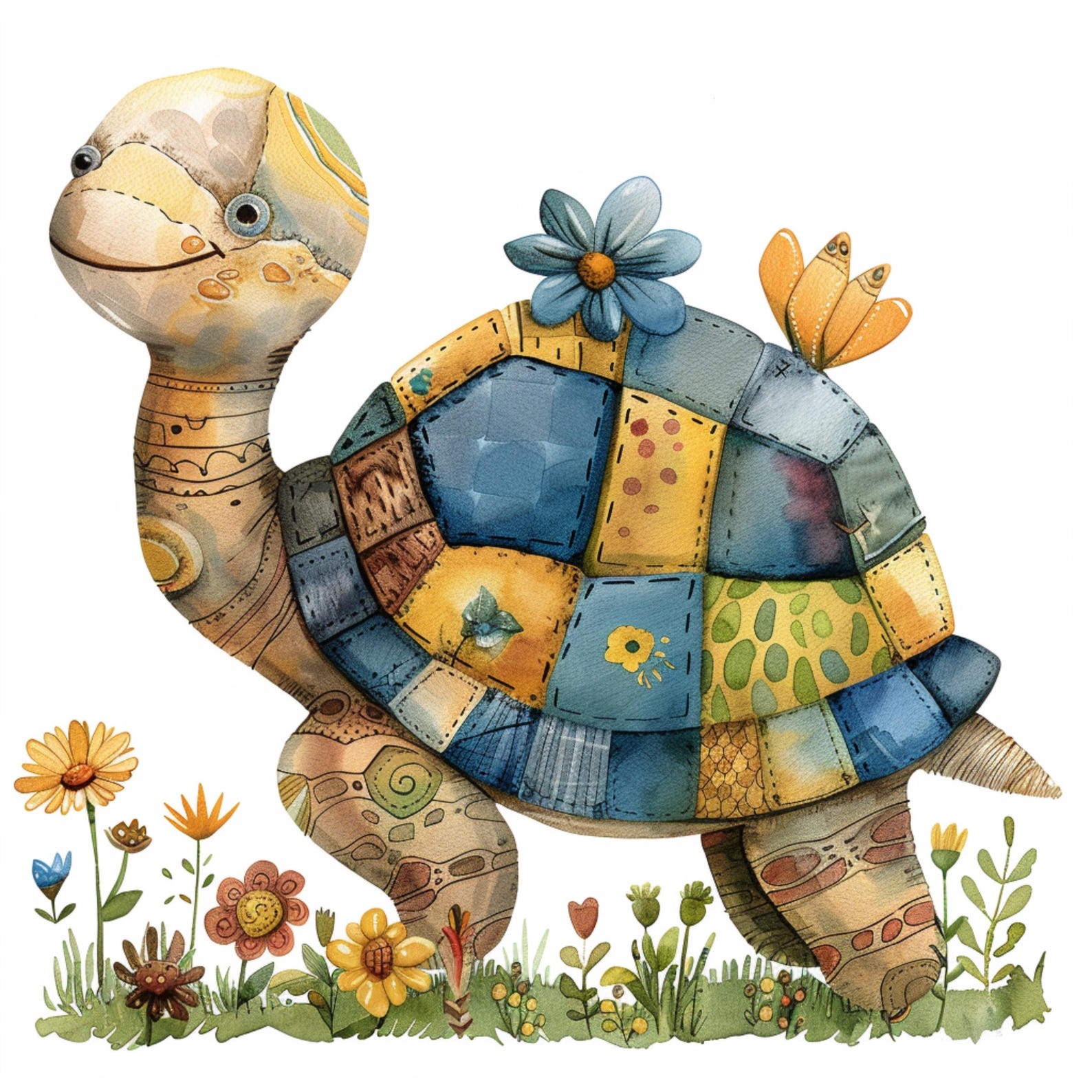 Patchwork Turtle Clipart, Spring Kids Wall Art (digital Download) - Etsy