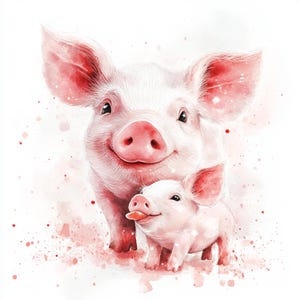 10 Cute Pig and Piglet Clipart, Commercial Use Piglet Art, Print Pig ...