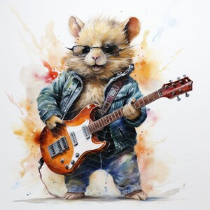 15 Hamster Rockstar Cliparts, Jpg Hamster Image, Hamster Playing Guitar ...