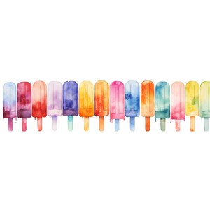 12 PNG Popsicle Border Clipart, Ice Cream Clipart PNG, Popsicle Bundle ...
