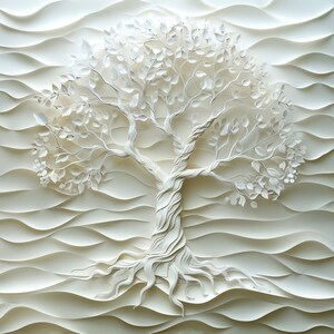 12 Textured Relief Tree Wall Art, 5000x5000 JPG, Enchanted Bas-relief ...