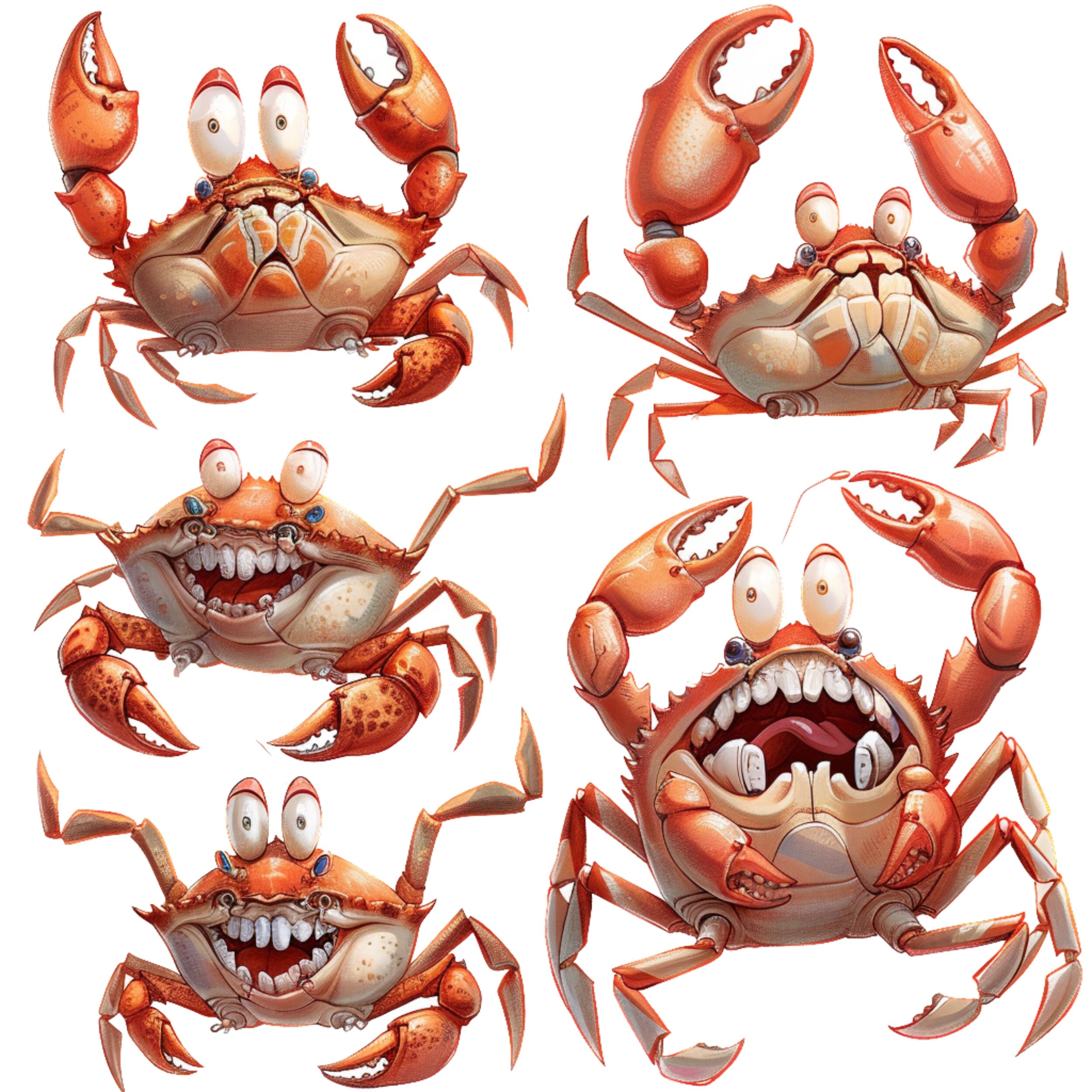 12 PNG Mutant Crabs Clipart Bundle, Blue Crab Wall Art, Crabs Party ...