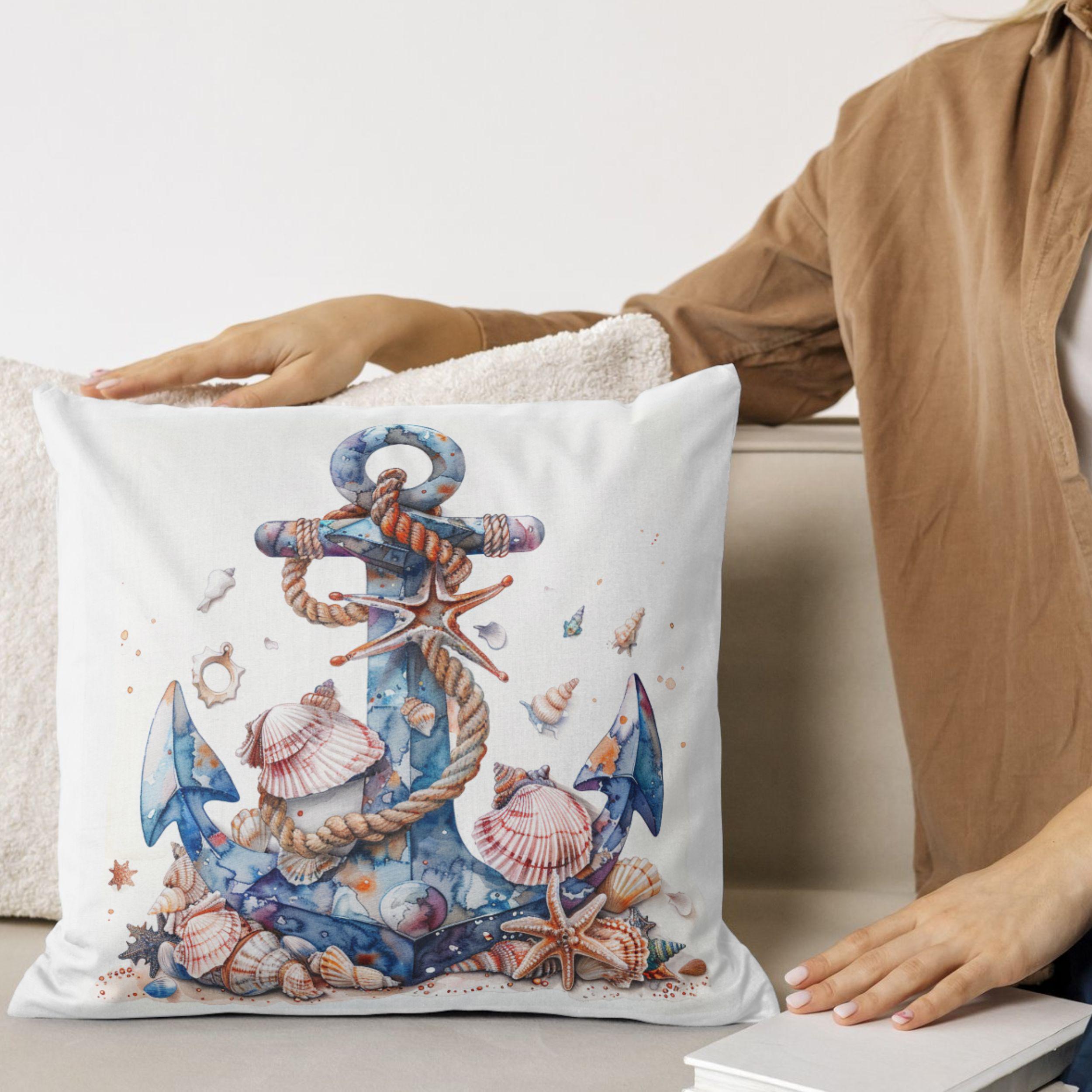 16 ANCHOR and SEA SHELLS Cliparts, Watercolor Anchor, Digital Image of ...