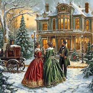 12 Christmas Victorian Age Clipart, High-quality JPG, Digital Art Download, Vintage Christmas ...