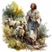 24 Paquete de imágenes prediseñadas de Jesús pastoreando ovejas, Jesús ...