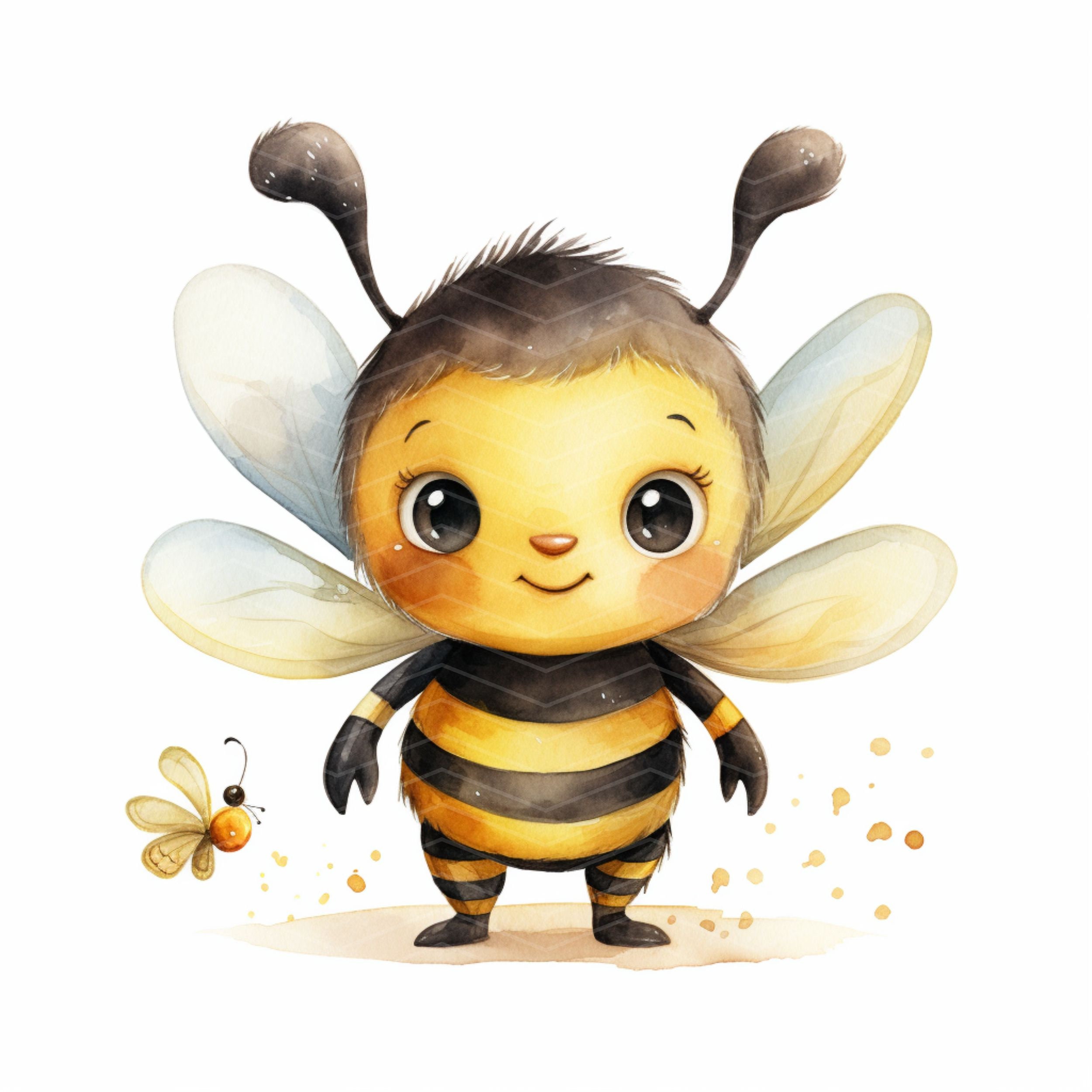 12 Cartoon Baby Bee Cliparts, JPG Digital Baby Bee, Cartoon Bee Image ...