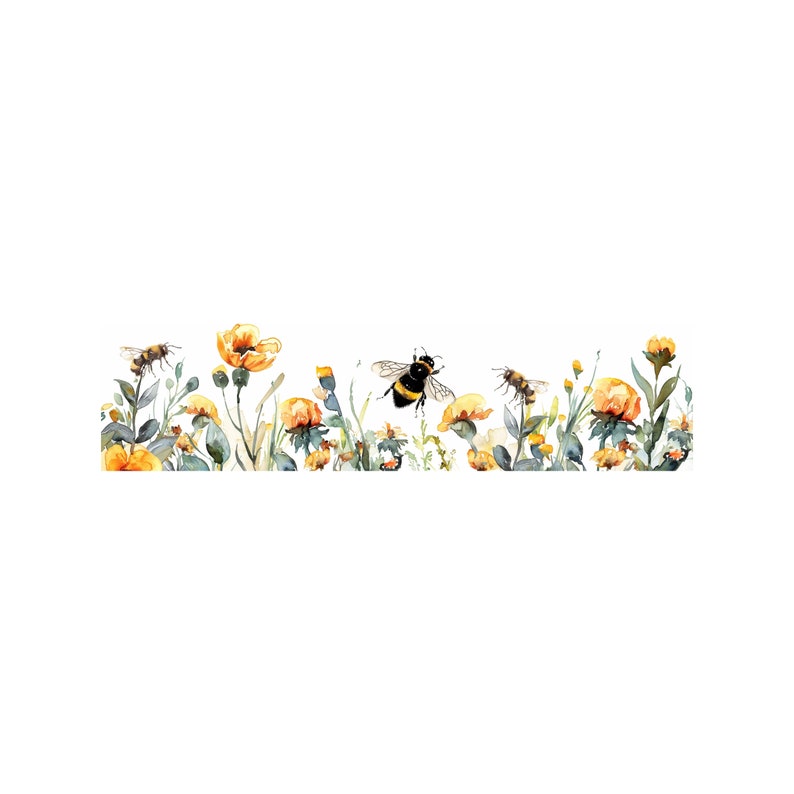 15 Bee Border PNG Clipart, Flowers Border Clipart PNG, Bumblebee Border ...