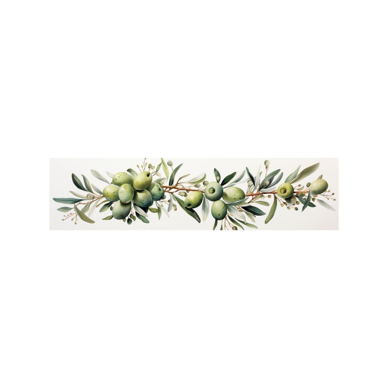 12 Olive Branch Border Clipart, Jpg, Olive Blanch Watercolor Clip Art ...