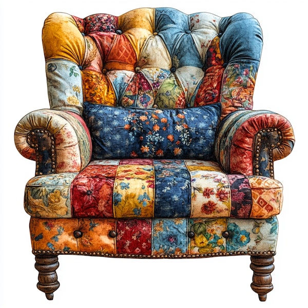 Patchwork Chair - Etsy UK
