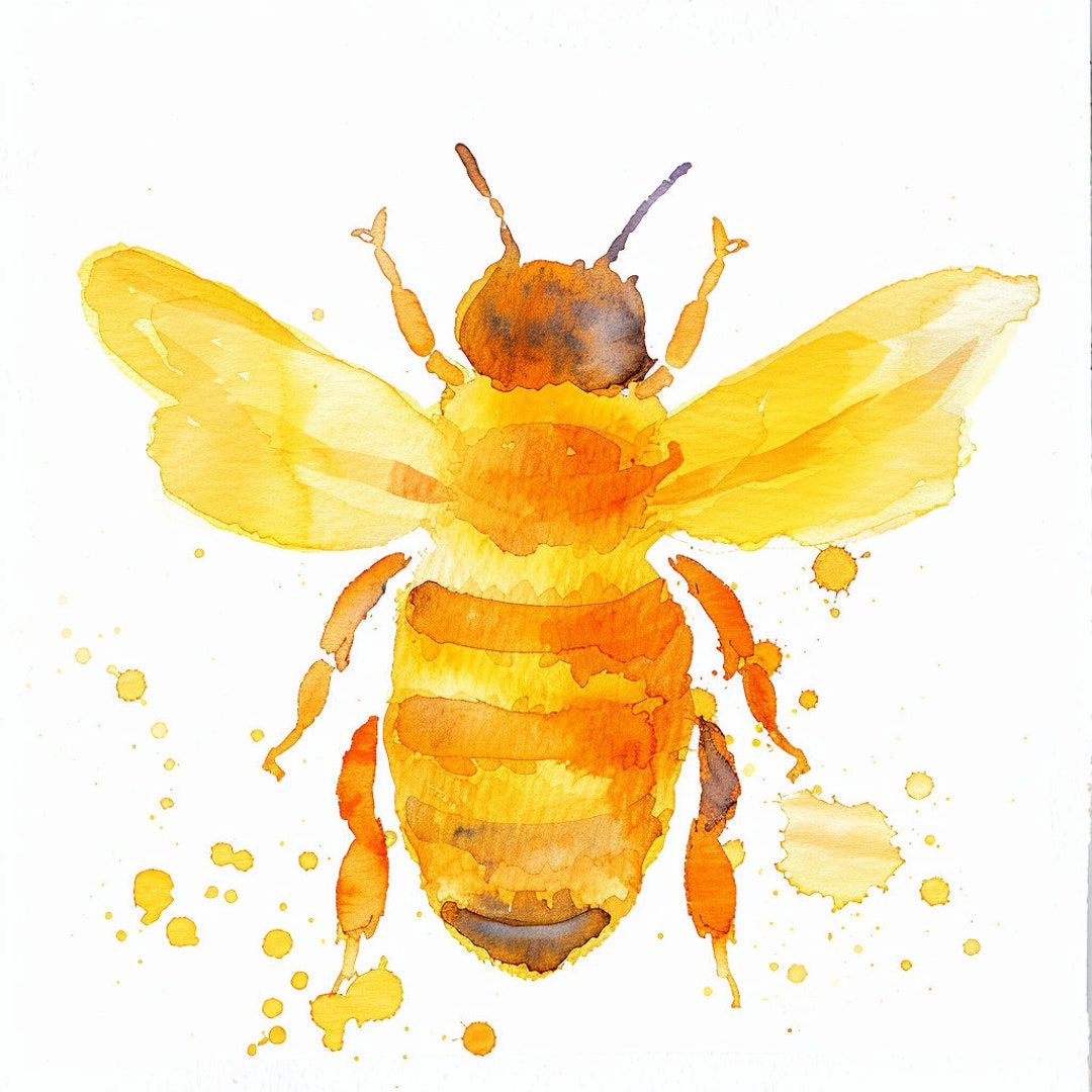 Watercolor Bee and Beehive Clipart | 12 PNG Images, Transparent ...