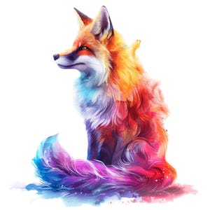 12 PNG Fox Neon Clipart , Fox Clip Art, Baby Fox Wall Art, Watercolor ...